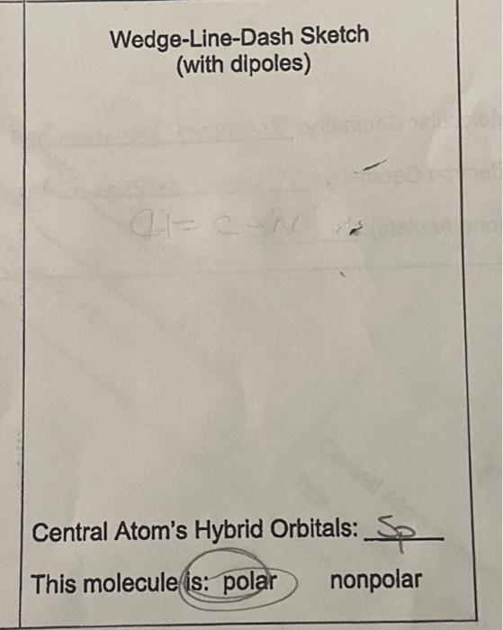 Solved Wedge-Line-Dash Sketch (with dipoles) Central Atom's | Chegg.com
