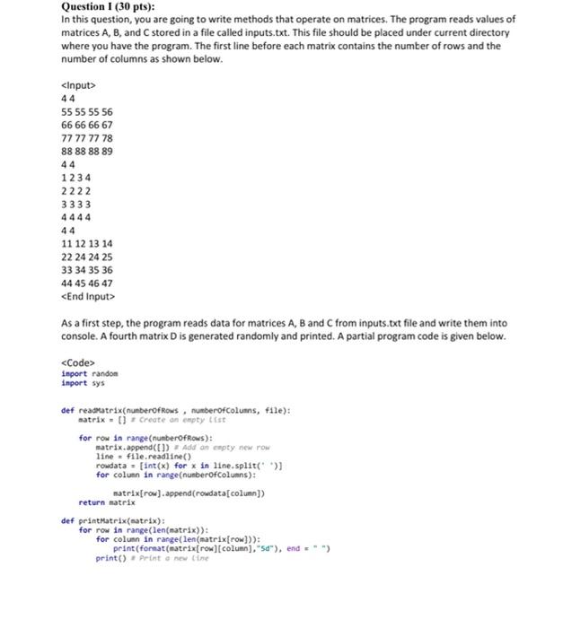 Solved Question I (30 pts): In this question, you are going | Chegg.com