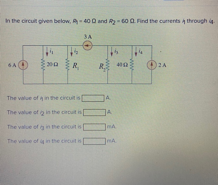 Solved In the circuit given below, R1 = 40 Q and R2 = 60 12. | Chegg.com