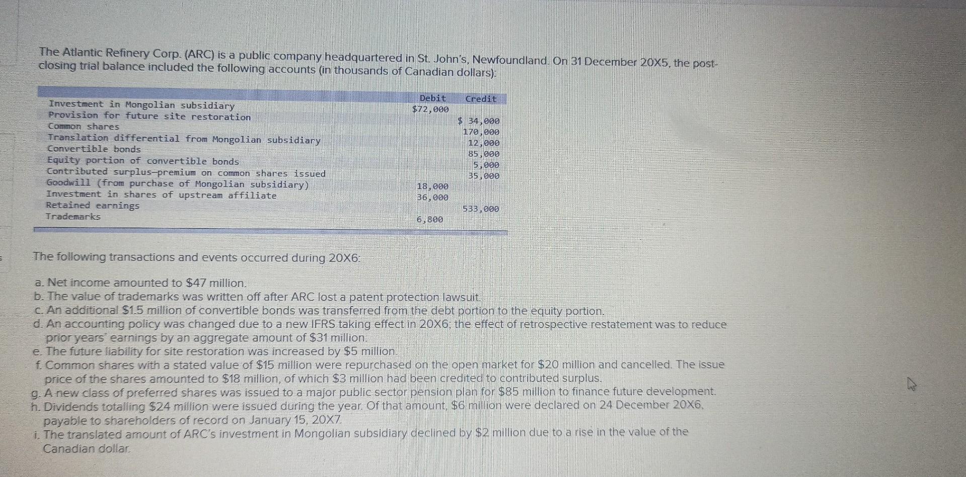 The Atlantic Refinery Corp. (ARC) is a public company | Chegg.com