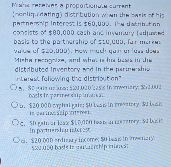 Solved Misha receives a proportionate current | Chegg.com