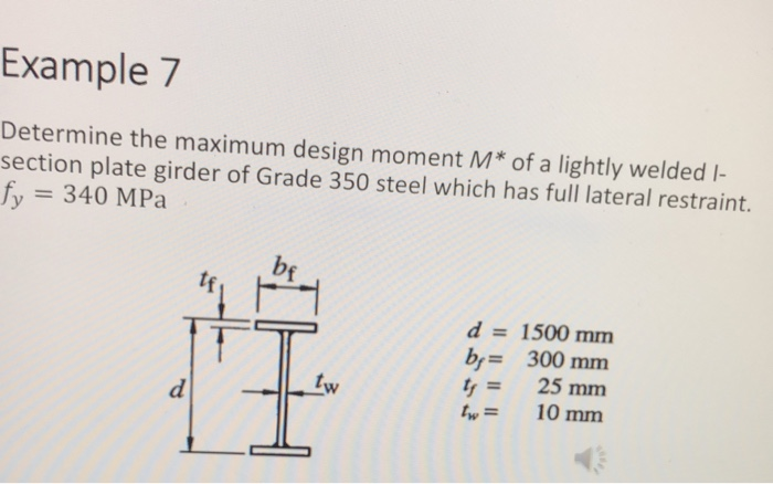 Solved Example 7 Determine the maximum design moment M* of a | Chegg.com