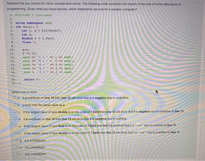 Solved Assume That You Correct For Minor Compile Time 5942