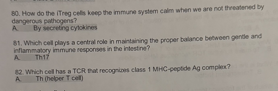 Solved How do the iTreg cells keep the immune system calm | Chegg.com