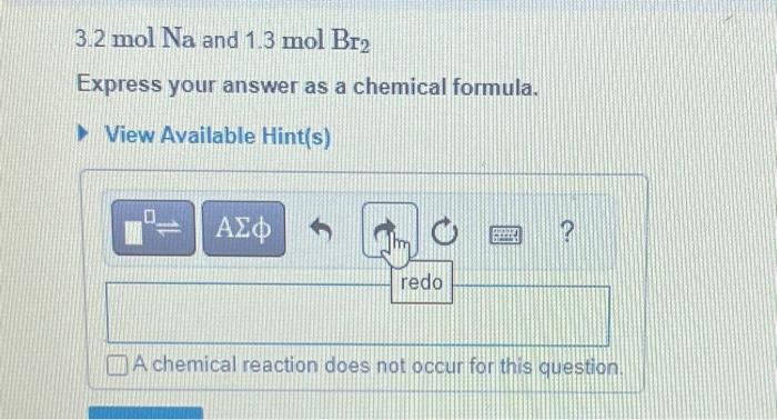 Solved Find the limiting reactant for each initial amount of | Chegg.com