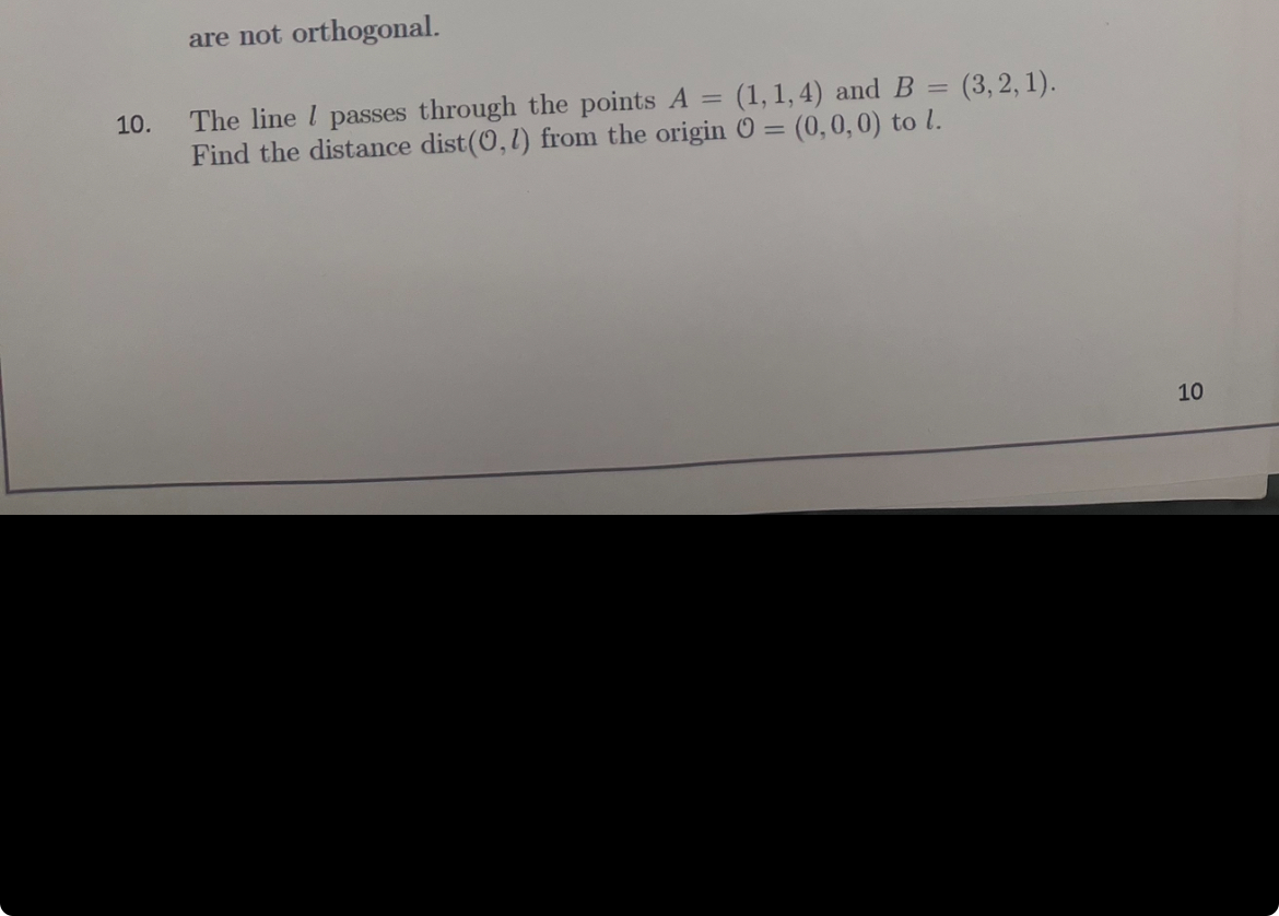 Solved The line l ﻿passes through the points A=(1,1,4) ﻿and | Chegg.com
