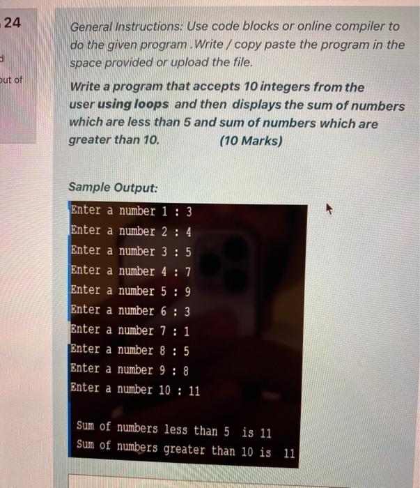 Solved 24 out of General Instructions: Use code blocks or | Chegg.com