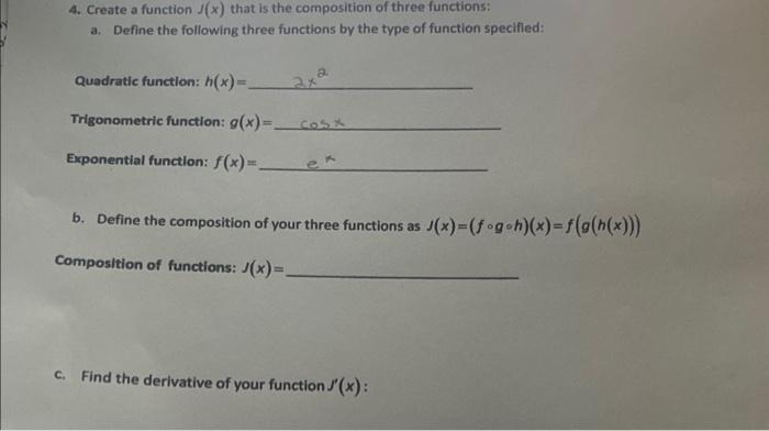 Solved a. Define the following three functions by the type | Chegg.com