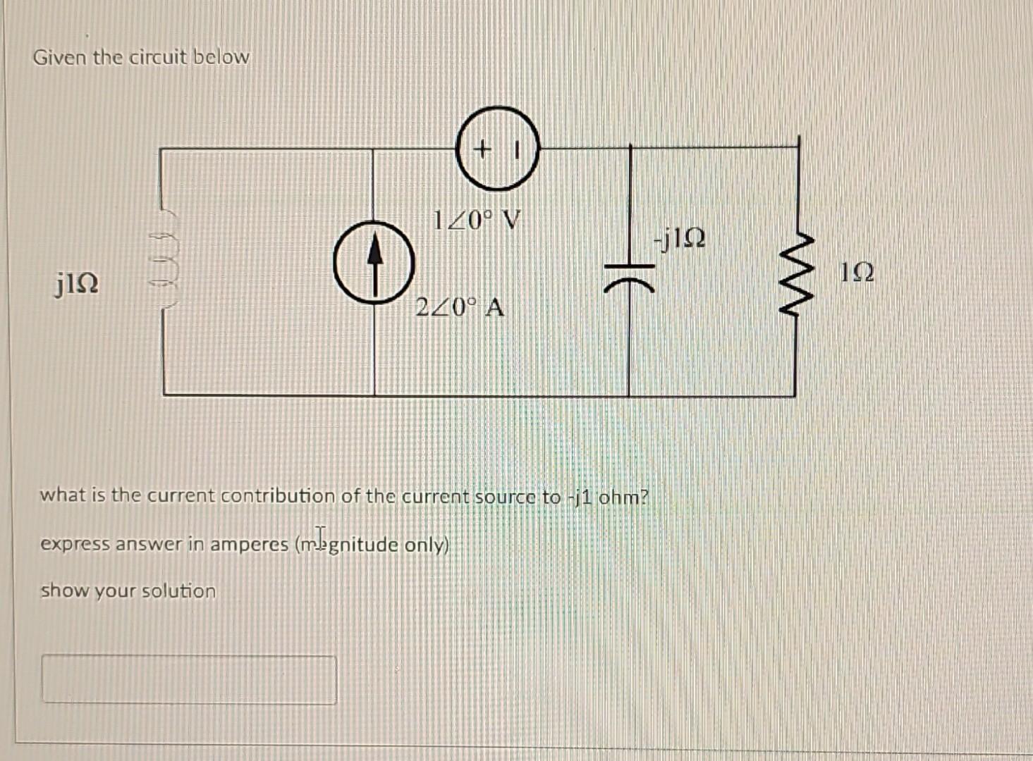 Solved Given the circuit below what is the current | Chegg.com