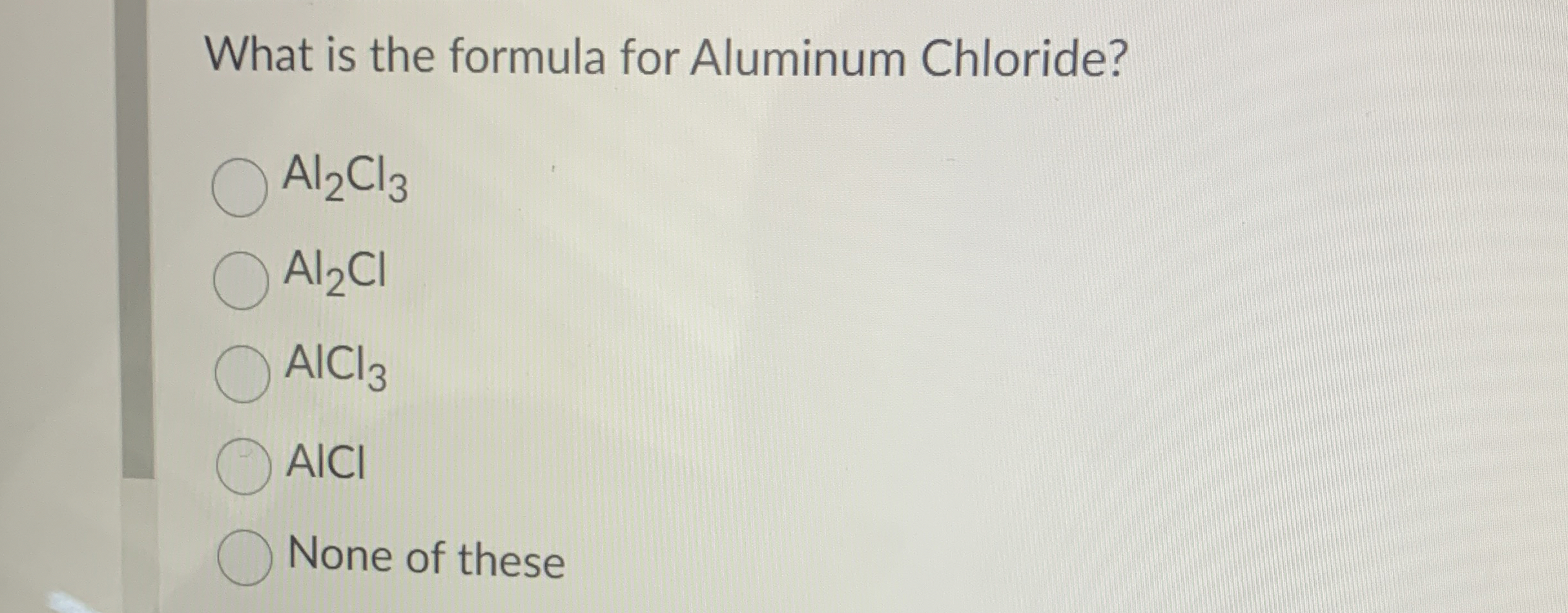 Solved What is the formula for Aluminum | Chegg.com