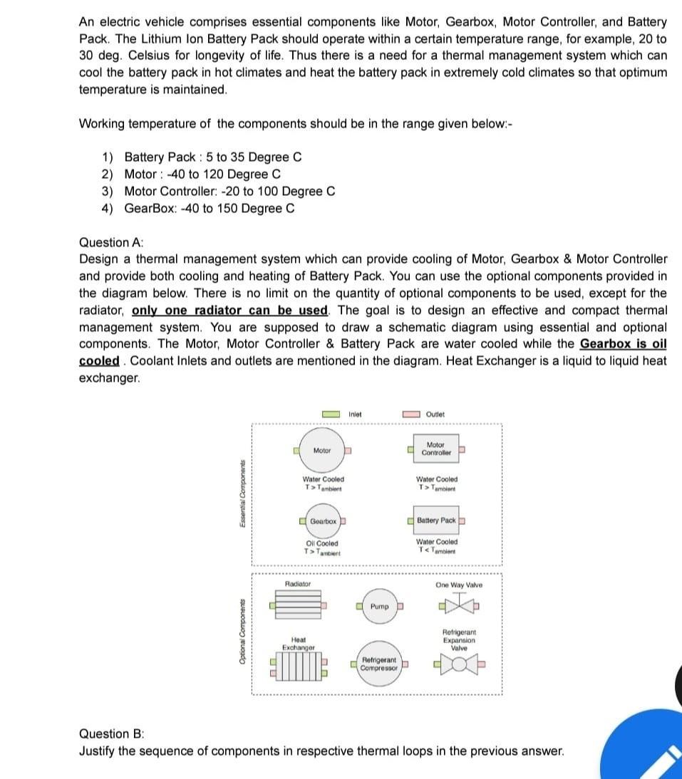 Solved An electric vehicle comprises essential components | Chegg.com