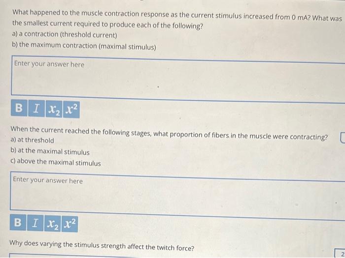 Solved Muscle StimulatorWhat happened to the muscle | Chegg.com