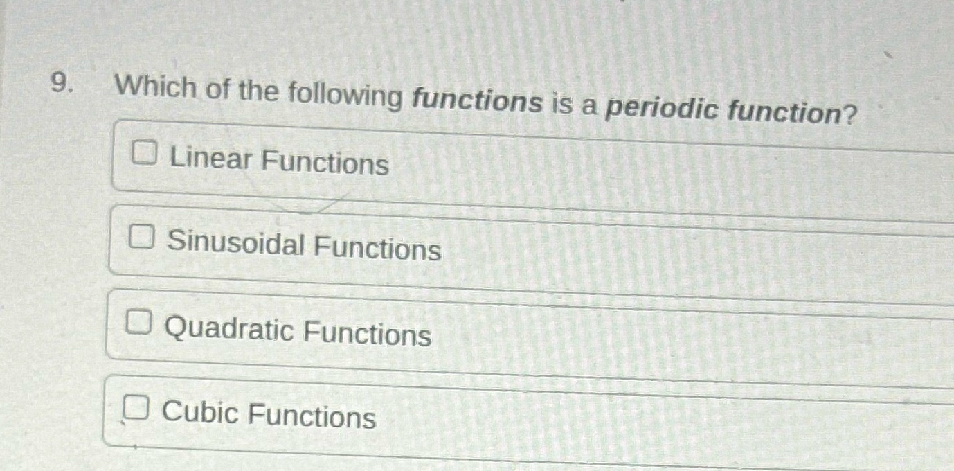 Solved Which of the following functions is a periodic | Chegg.com