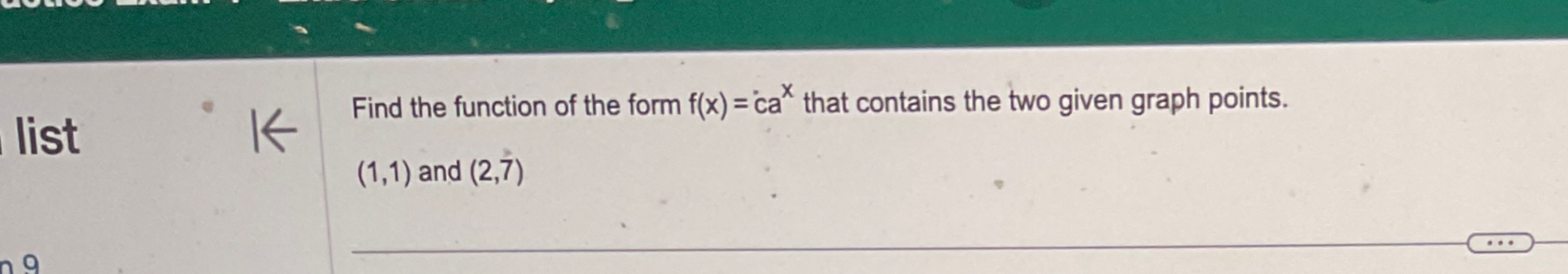 Solved Find the function of the form f(x)=cx ﻿that contains | Chegg.com