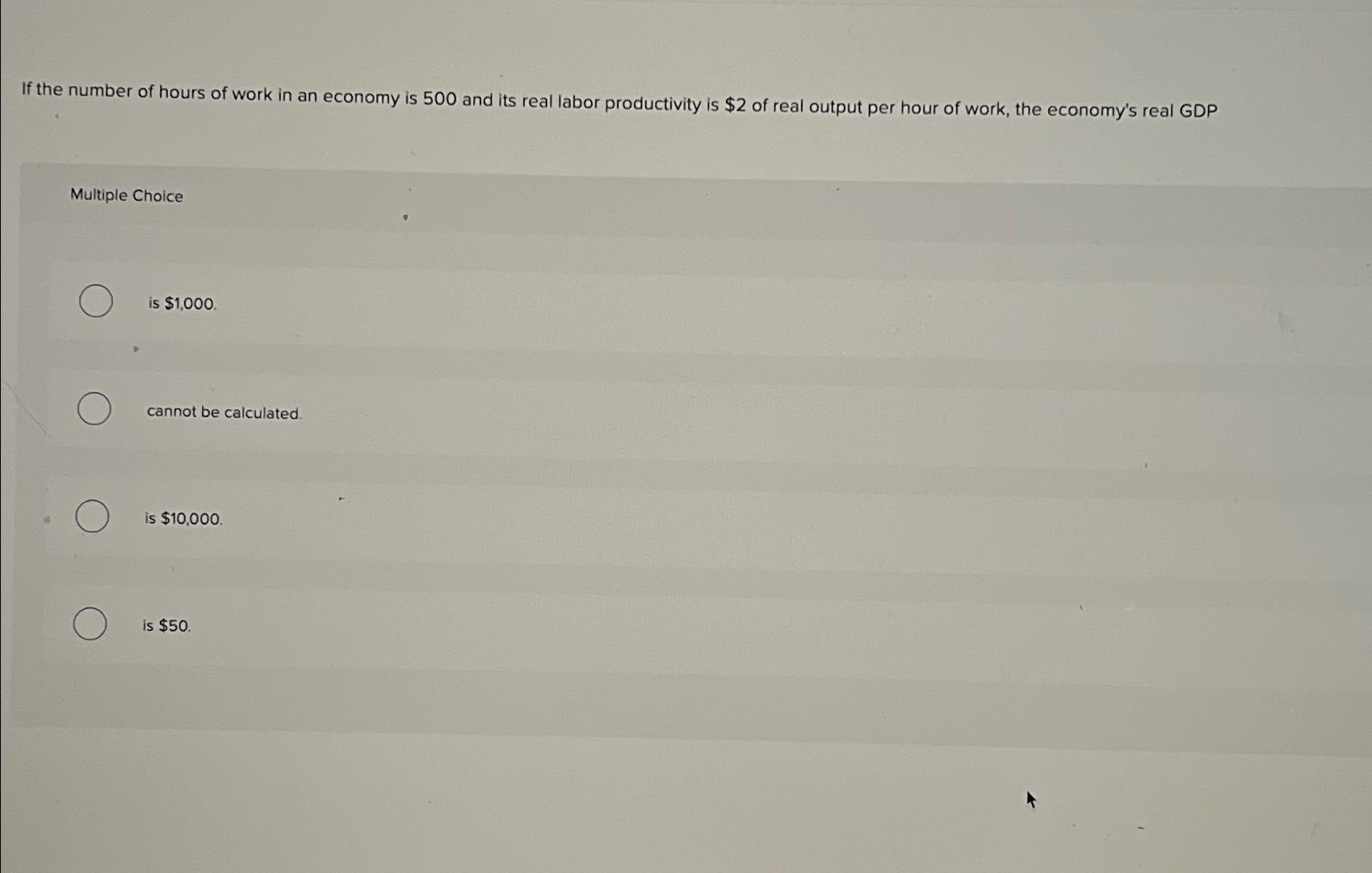 Solved If the number of hours of work in an economy is 500 | Chegg.com