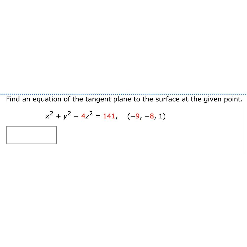 Solved Find an equation of the tangent plane to the surface | Chegg.com