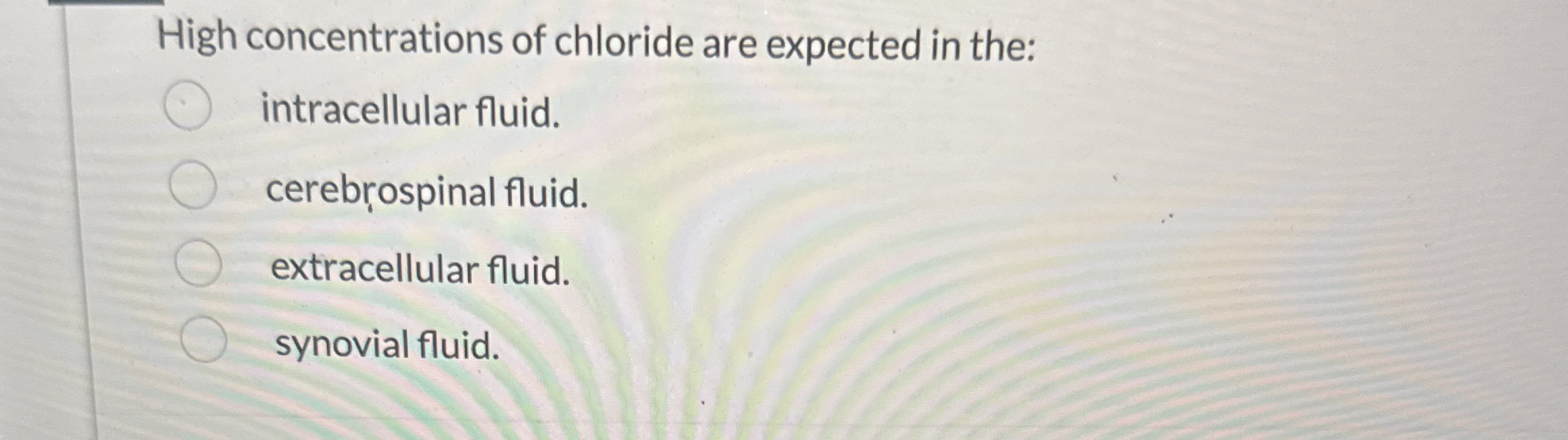 Solved High concentrations of chloride are expected in | Chegg.com