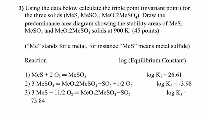 3) Using the data below calculate the triple point | Chegg.com