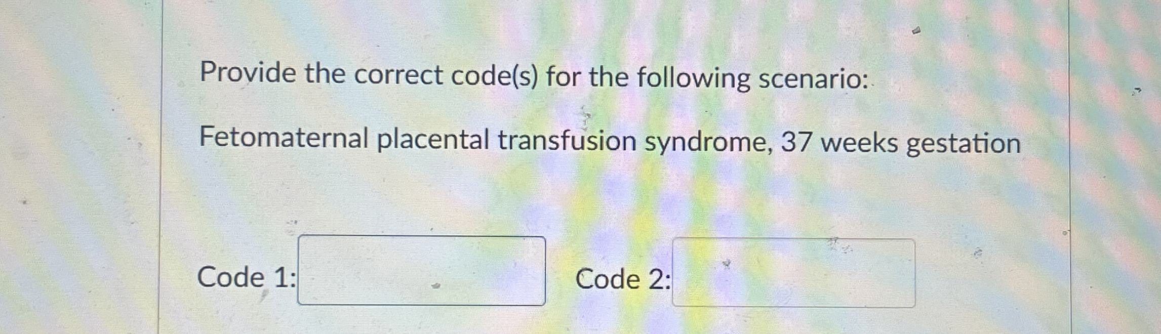 High Quality SOLUTION Provide the correct code(s) ﻿for the following ...
