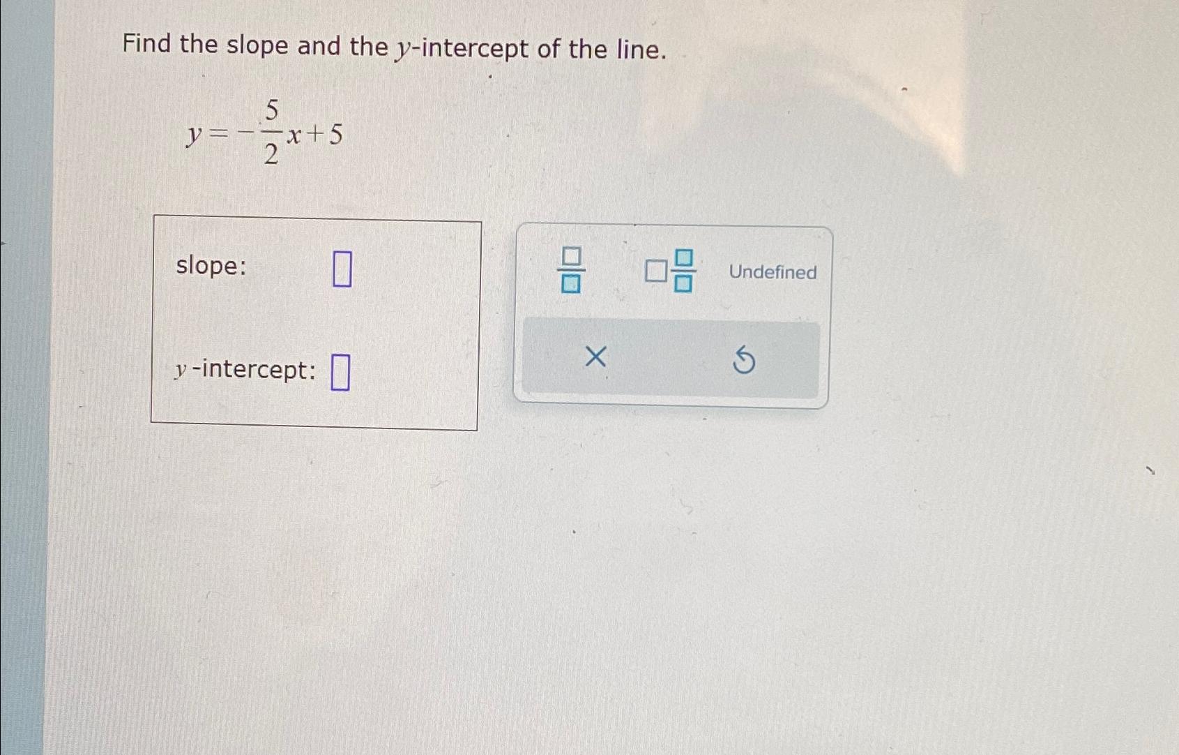 Solved Find the slope and the y-intercept of the | Chegg.com