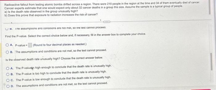 Solved Radioactive fallout from testing atomic bombs drifted | Chegg.com
