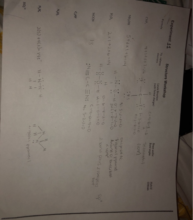 Solved Experiment 11 Structure Workshop No valence electrons | Chegg.com