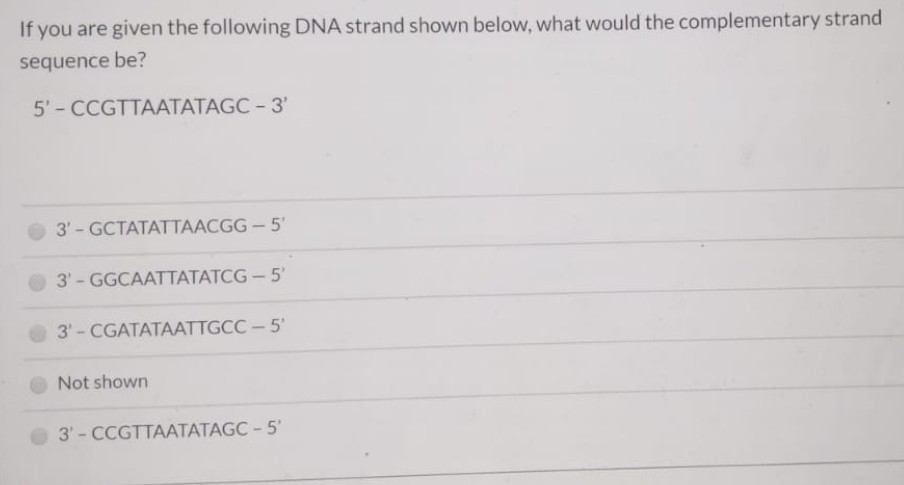 Solved If you are given the following DNA strand shown | Chegg.com