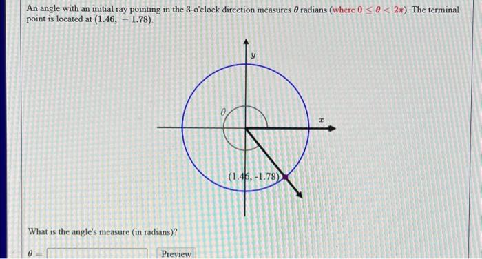 Solved An angle with an initial ray pointing in the 3 | Chegg.com