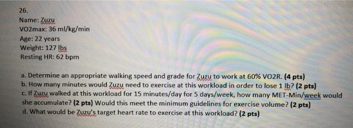 Solved Calculate 75% VO2R for an individual with a VO2max of | Chegg.com