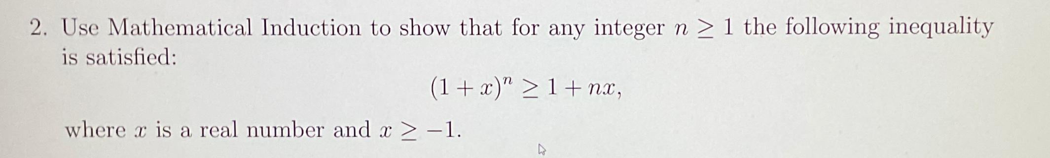Solved Use Mathematical Induction to show that for any | Chegg.com