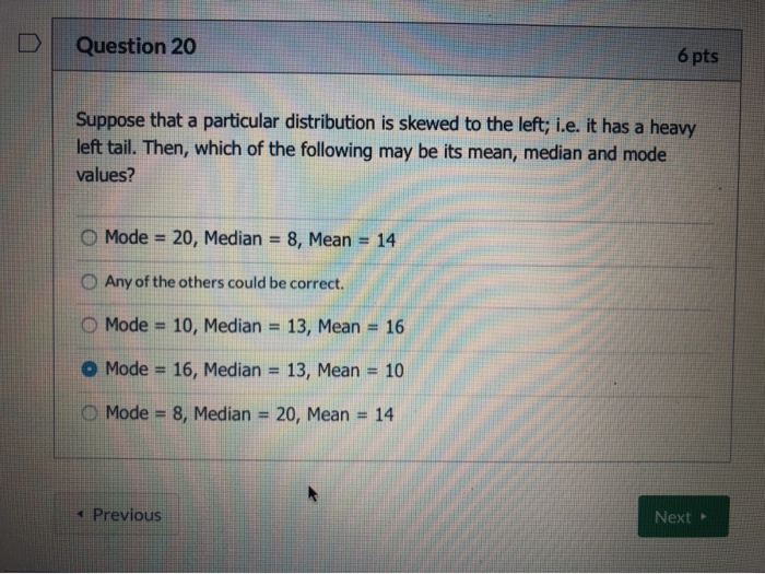 Solved Question 20 6 pts Suppose that a particular | Chegg.com