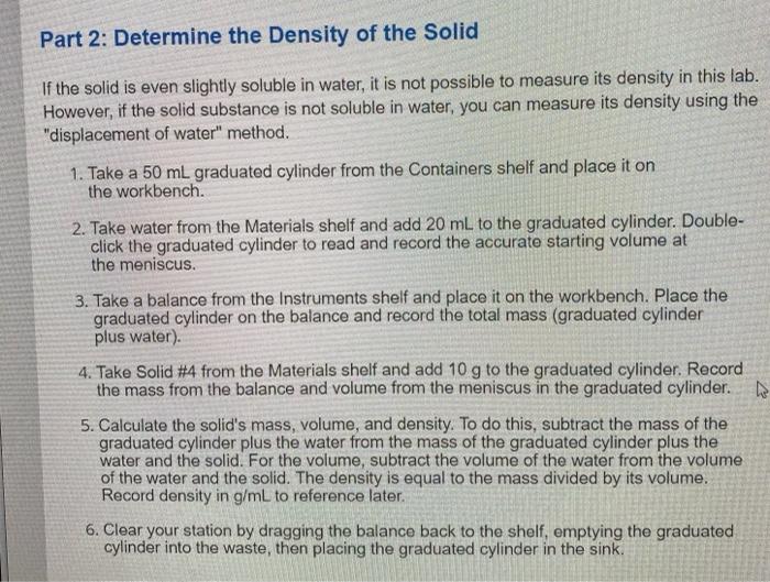 Solved 1. Is the mass of the solid substance an intensive or | Chegg.com