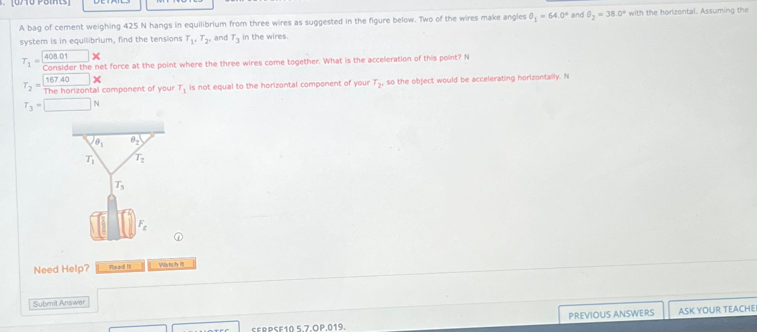 Solved system is in equiflorium, find the tensions T1,T2, | Chegg.com