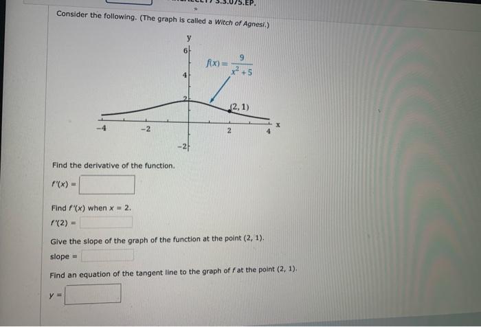 Solved Consider the following. (The graph is called a Witch | Chegg.com