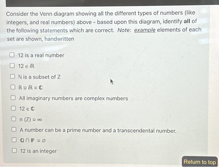 Solved Consider the Venn diagram showing all the different | Chegg.com