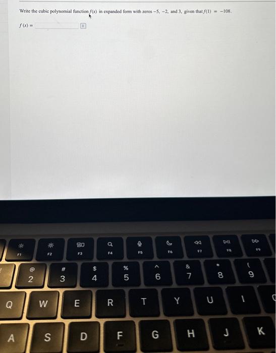 Solved Write the cubie polynomial function f(x) in expanded | Chegg.com