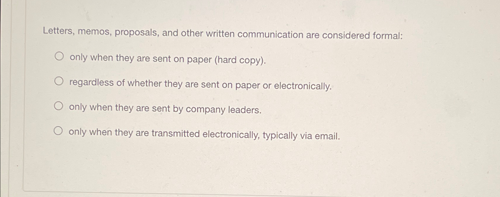 Solved Letters, memos, proposals, and other written | Chegg.com