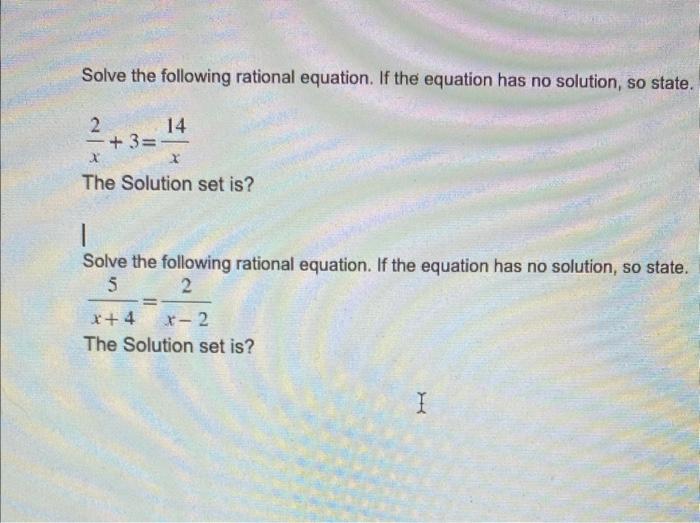 Solved solve the following equation. if the equation has no | Chegg.com