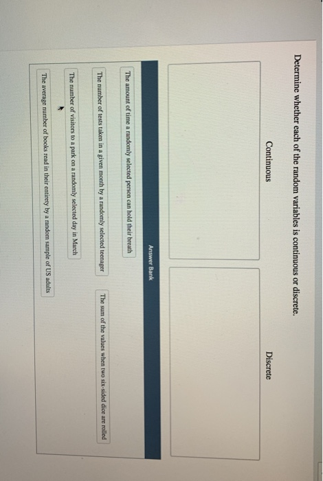 Solved Determine Whether Each Of The Random Variables Is 