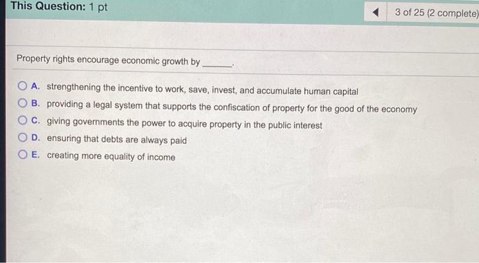 Solved This Question: 1 pt 3 of 25 (2 complete Property | Chegg.com