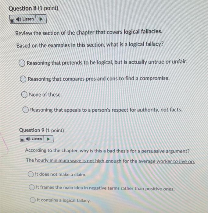 Solved Question 8 (1 point) Listen Review the section of the | Chegg.com