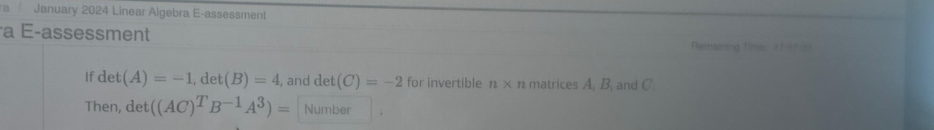 Solved January 2024 ﻿Linear Algebra | Chegg.com