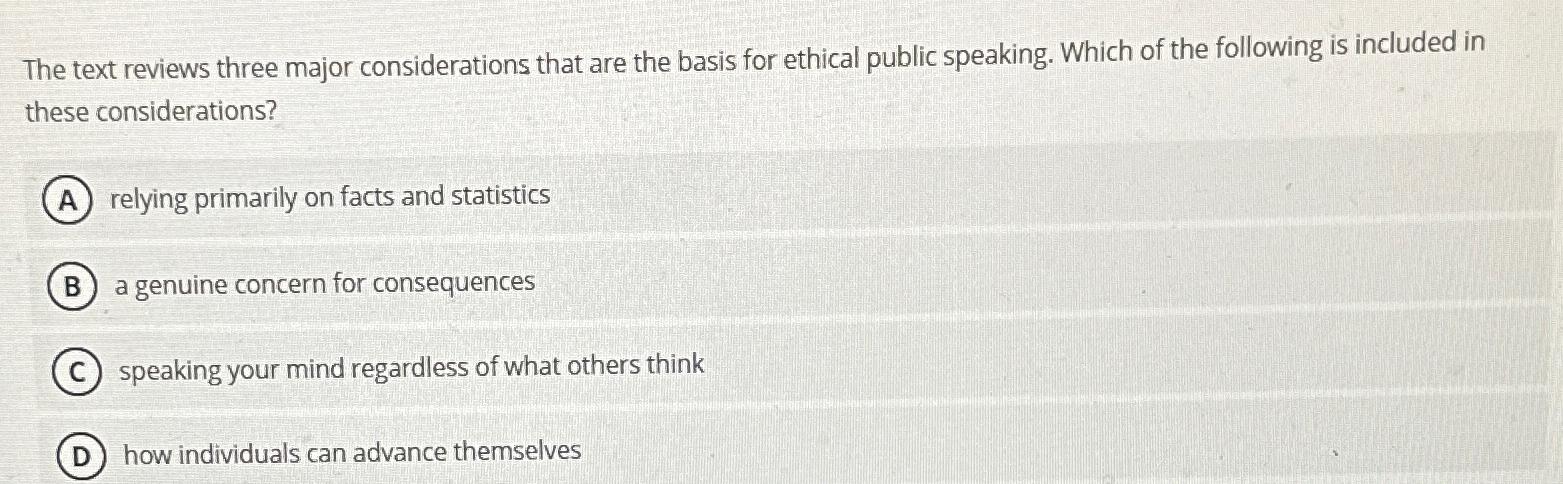 Solved The text reviews three major considerations that are | Chegg.com