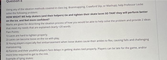 Solved Using any of the ideation methods covered in class | Chegg.com