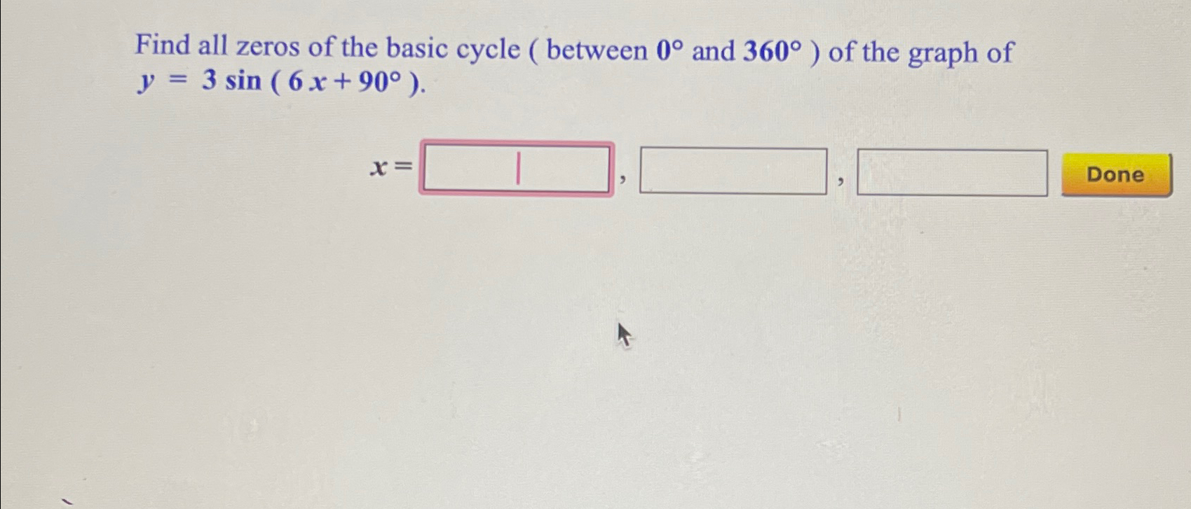 Solved Find all zeros of the basic cycle ( ﻿between 0° ﻿and | Chegg.com