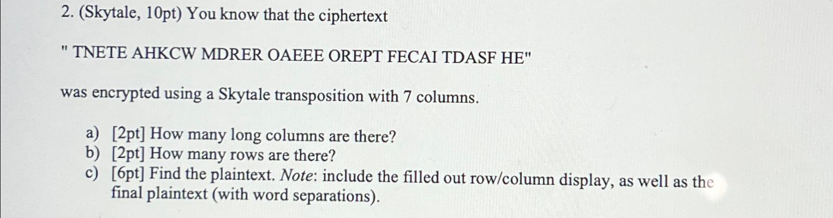 Solved Codes and ciphers | Chegg.com