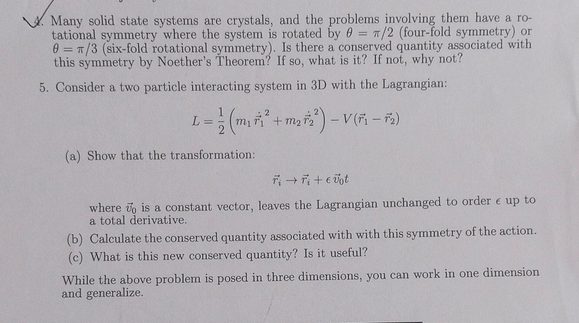 try by Noether's Theorem? If so, what is it? If not, | Chegg.com