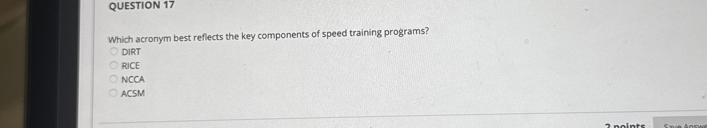 Solved QUESTION 17Which acronym best reflects the key | Chegg.com