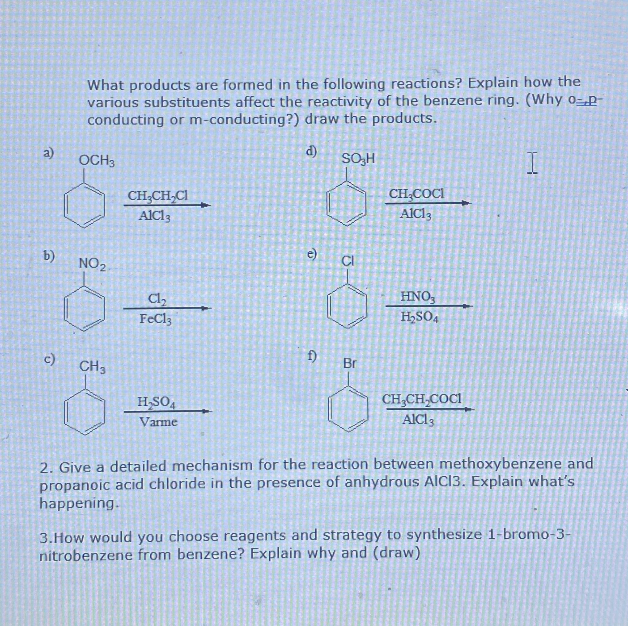 Solved What products are formed in the following reactions? | Chegg.com