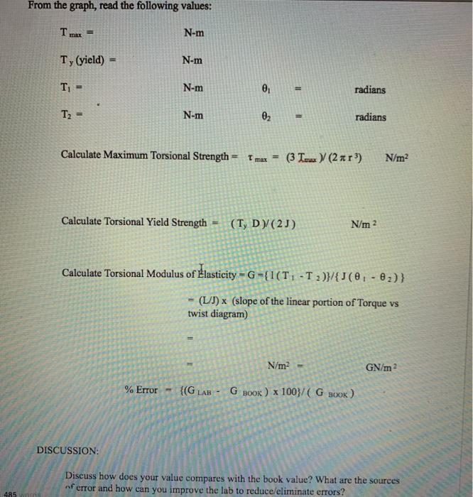 From the graph, read the following values: Tmax = N-m | Chegg.com